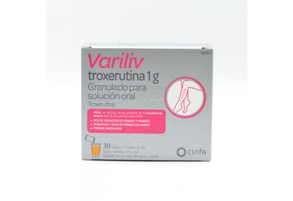 Venta de Variliv (Troxerutina) 1000 Mg 30 Sobres Granulad