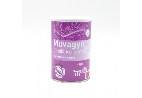 Muvagyn Tampón Probiotico Vaginal Super con Aplicador 9 Uds